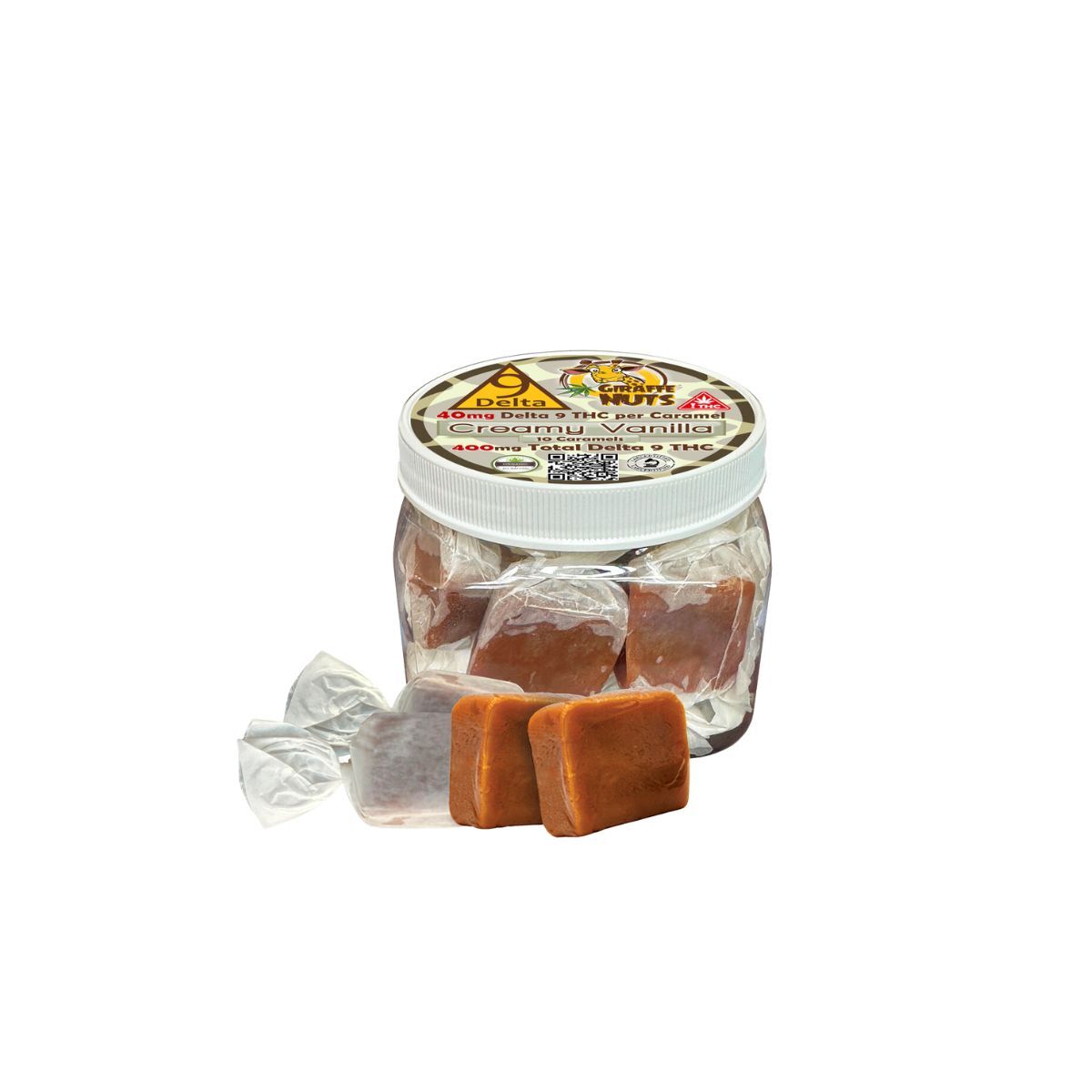 D9 THC 40mg Caramels 10 pack - Giraffe Nuts | Modern Apotheca Online